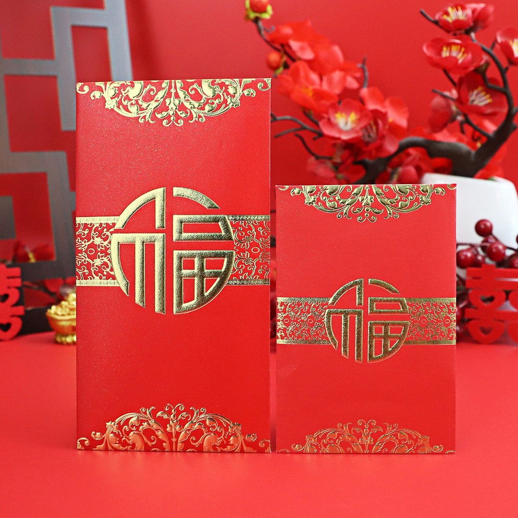 20pcs 2026 Premium Ang Bao Packet Large Red Envelope Lucky Fu Design ...