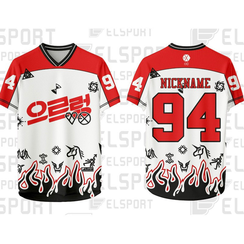 【Free Custom Name & Number】Jersey Korea Exo Xoxo Jersey Baju Tshirt ...