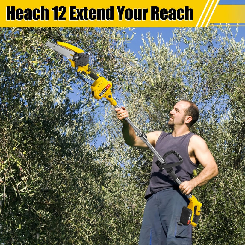 6'' Electric Cordless Chainsaw Brushless Wood Cutter 2 Batteries Fast ...