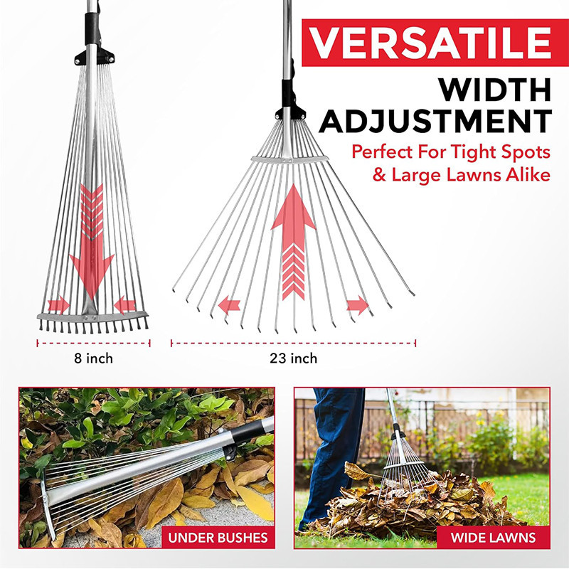 Stainless Steel Leaf Rake Grass Rake Gardening Tool Penyapu Daun Besi ...
