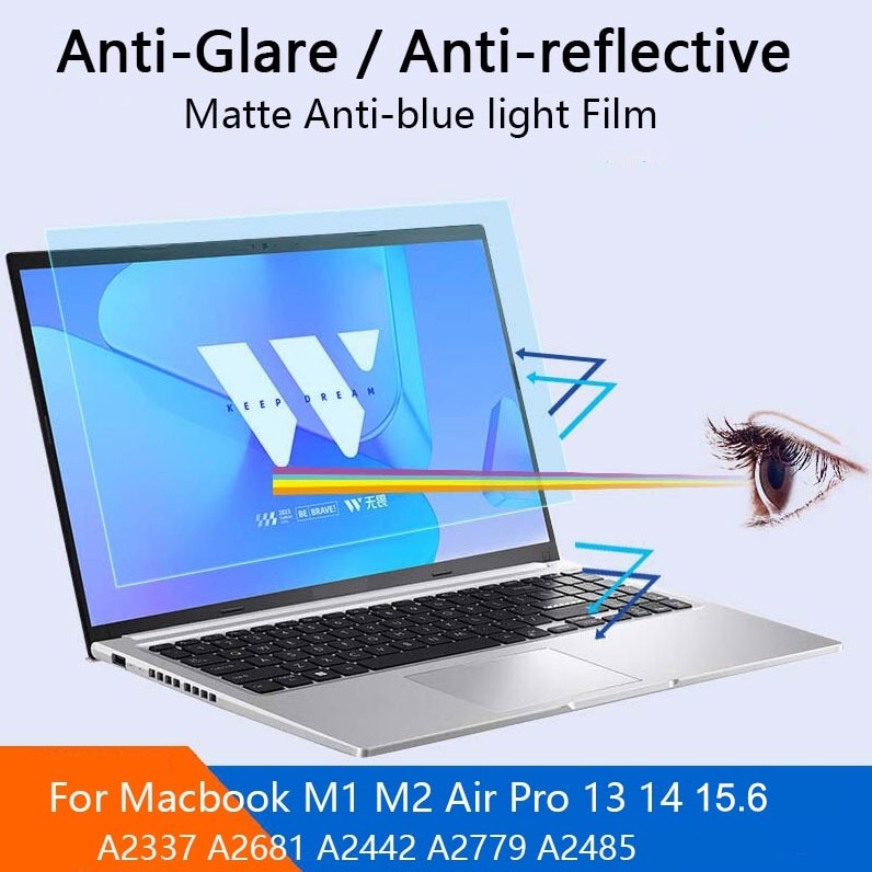 Pelindung Skrin Anti-Cahaya Biru for Macbook Air Pro 13 M1 M2 Monitor ...
