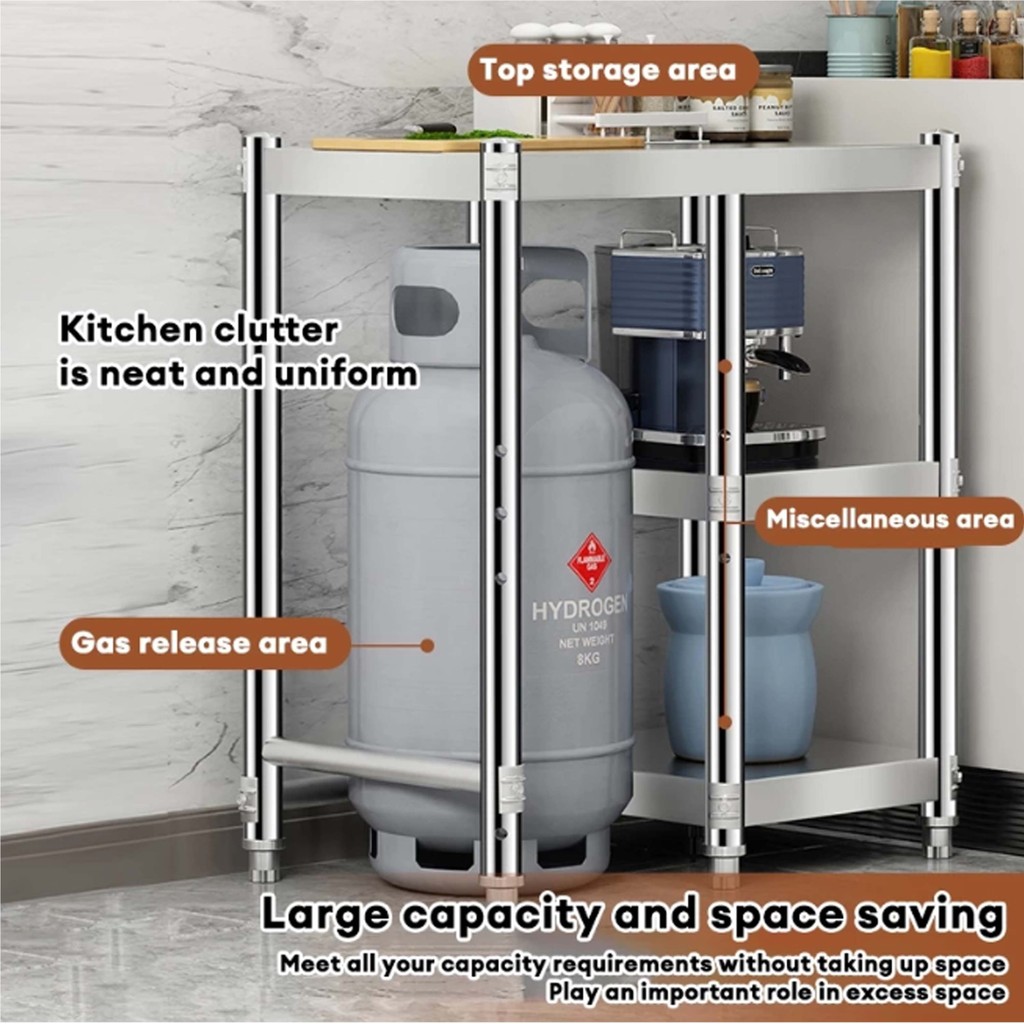 LINK stainless steel gas stove rack shelves Rak Dapur storage racks ...