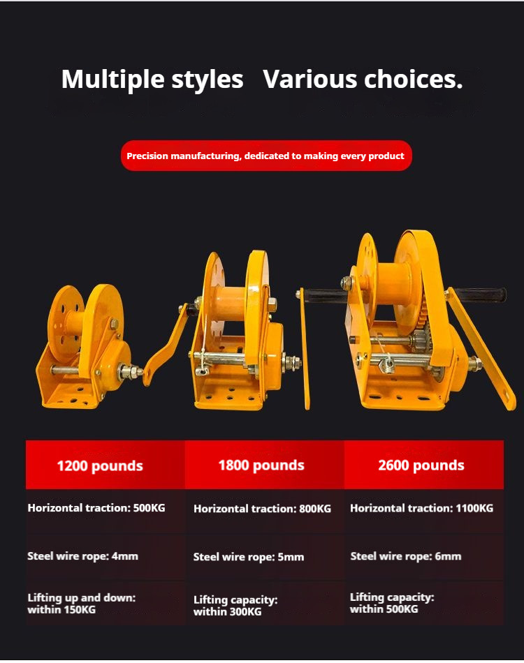 Hand Winch Two-way Self-locking Manual Winch Small Household Traction ...
