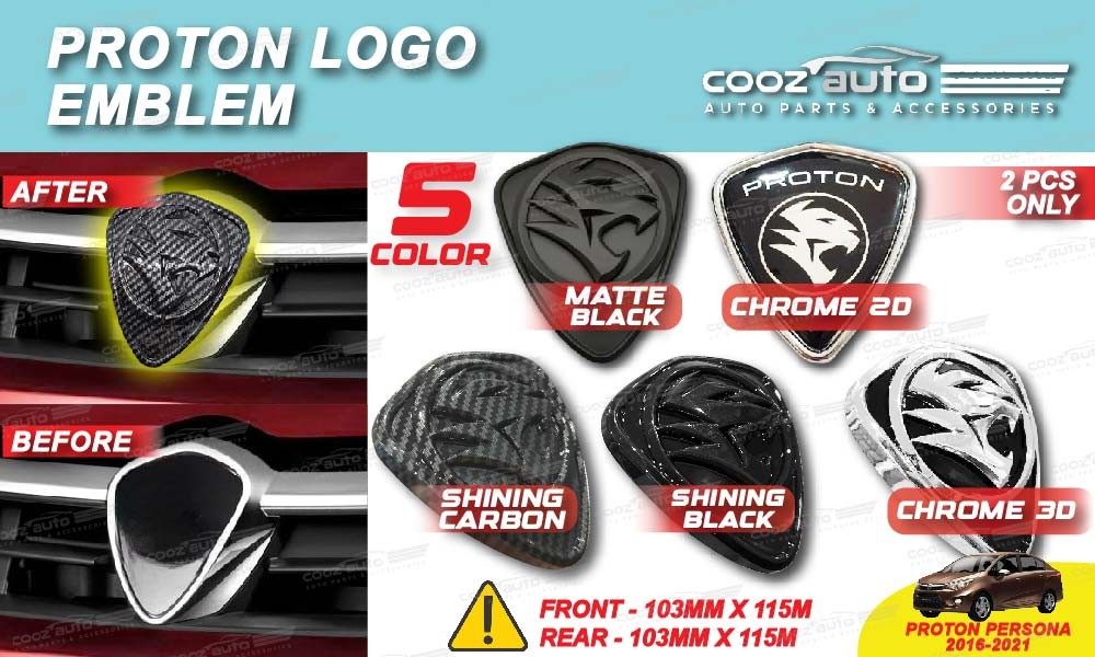 Proton Persona VVT MC1 2016 - 2021 Proton 2D 3D 5D Logo Emblem Badge ...