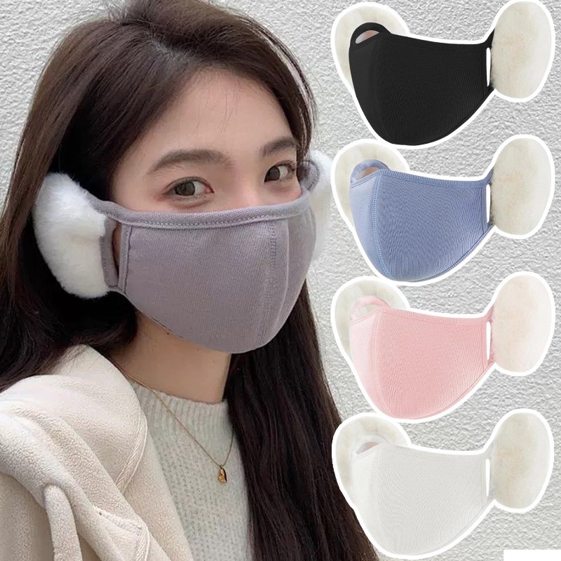 Winter Plush Warm Face Mask - for Women Men Cycling, Skiing - Windproof ...