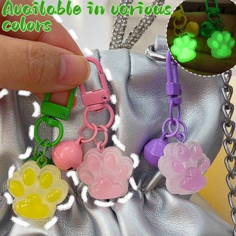Luminous 3D Cat Claw Keychain - Bags Decoration Accessories - Cute ...