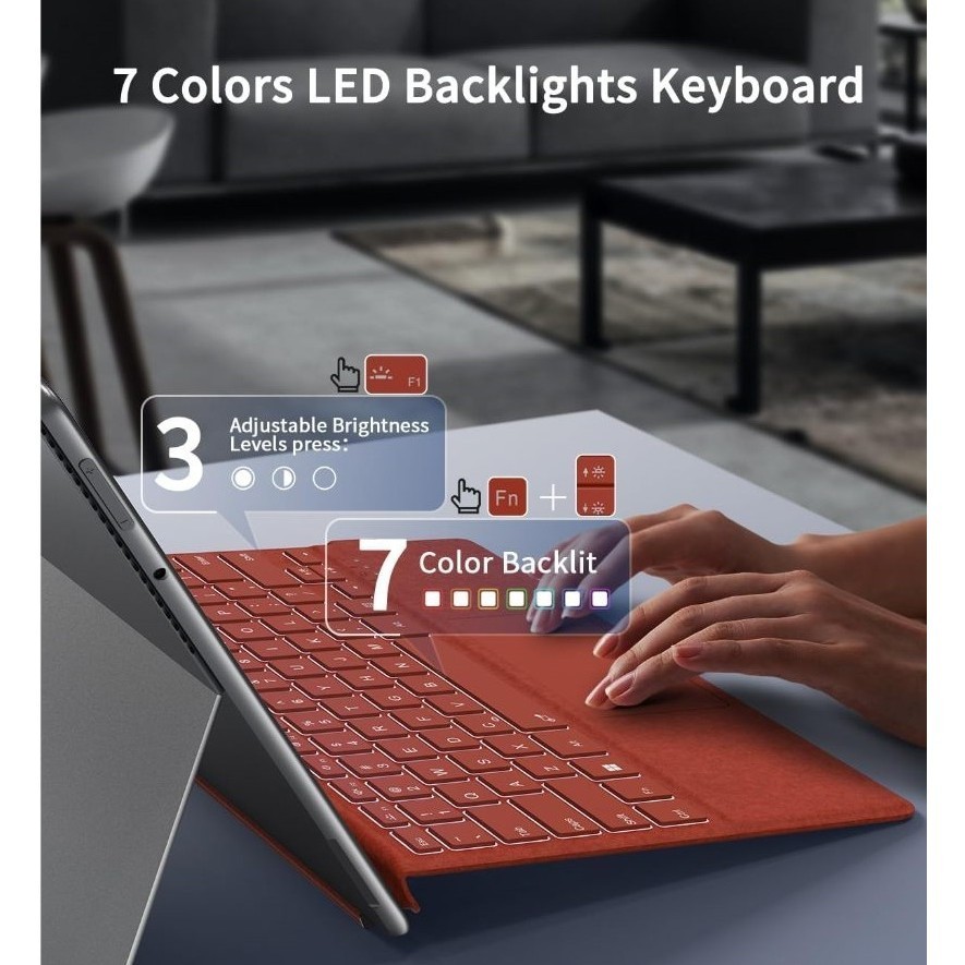 Papan Kekunci Trackpad Keyboard for Microsoft Surface Pro 11 10 3 4 5 6 ...