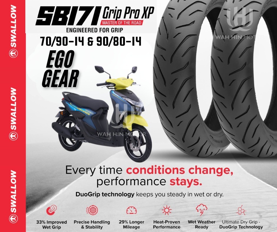 2025 SWALLOW SB171 DUO COMPOUND GRIP PRO XP TYRE SCOOTER EGO GEAR EGO-S ...