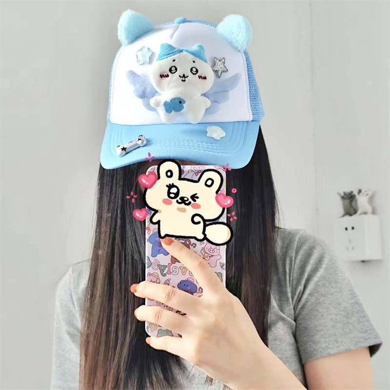 Kawaii Chiikawa Baseball Hat Cute Anime Hachiware Usagi Cartoon Duck ...