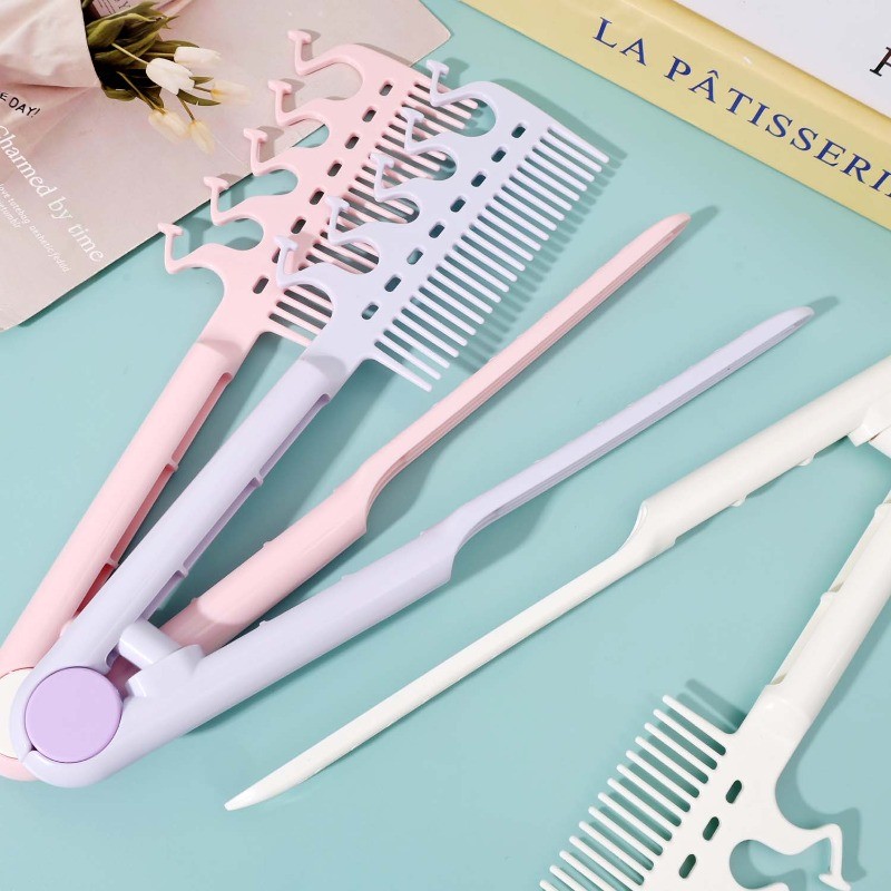 2-IN-1 Rib Comb & V-shape Comb - Home Hair Styling Combs - Portable ...