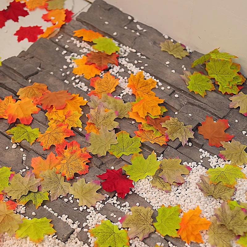 Simple Artificial Maples Realistic Maple Leaf Arrangement Props Wedding ...