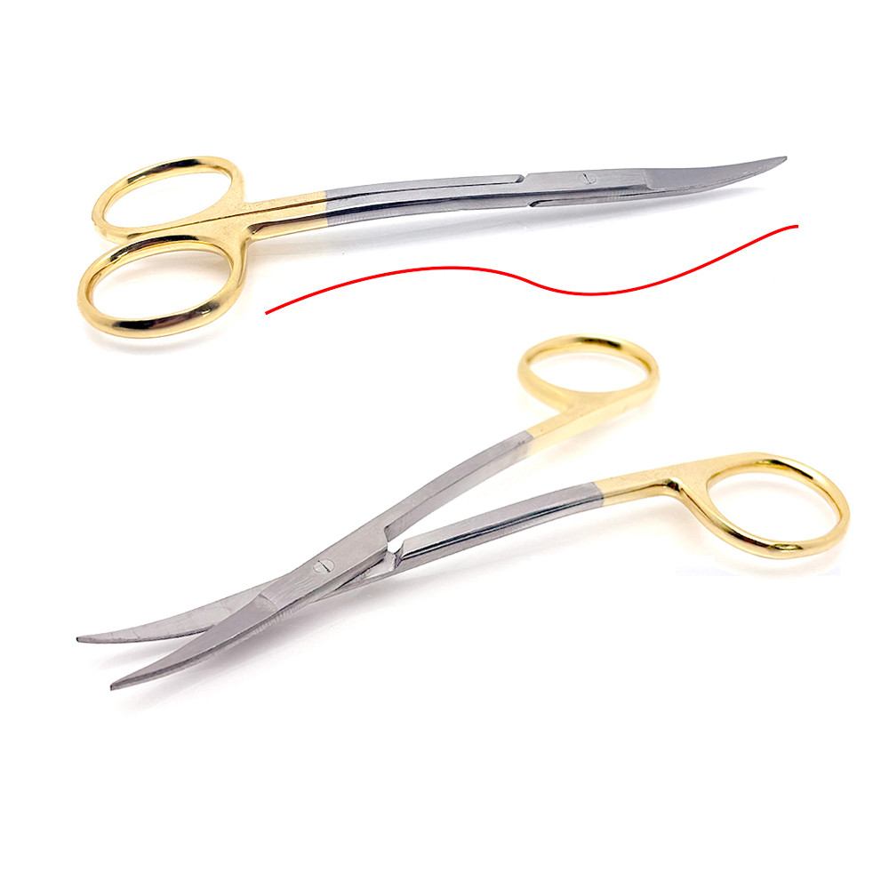 Dental Surgical Scissors S Double Curved Needle Holder Plier Gold ...