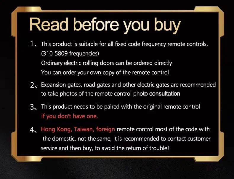 8CH Multi Frequency 300-915MHz Garage Door Remote Control Duplicator ...