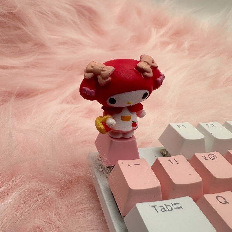Sanrio Cartoon Pink Girl Personalized Keycap Cute Mechanical Keyboard ...