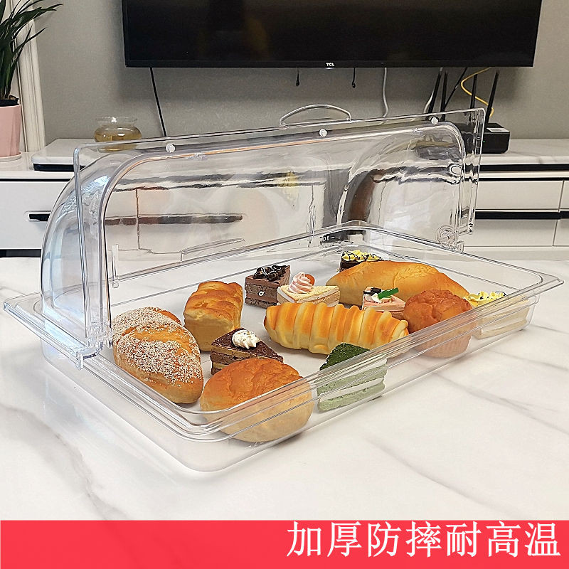 Flip Bread Dessert Cake Tray With Lid Food Freshness Plastic Display ...