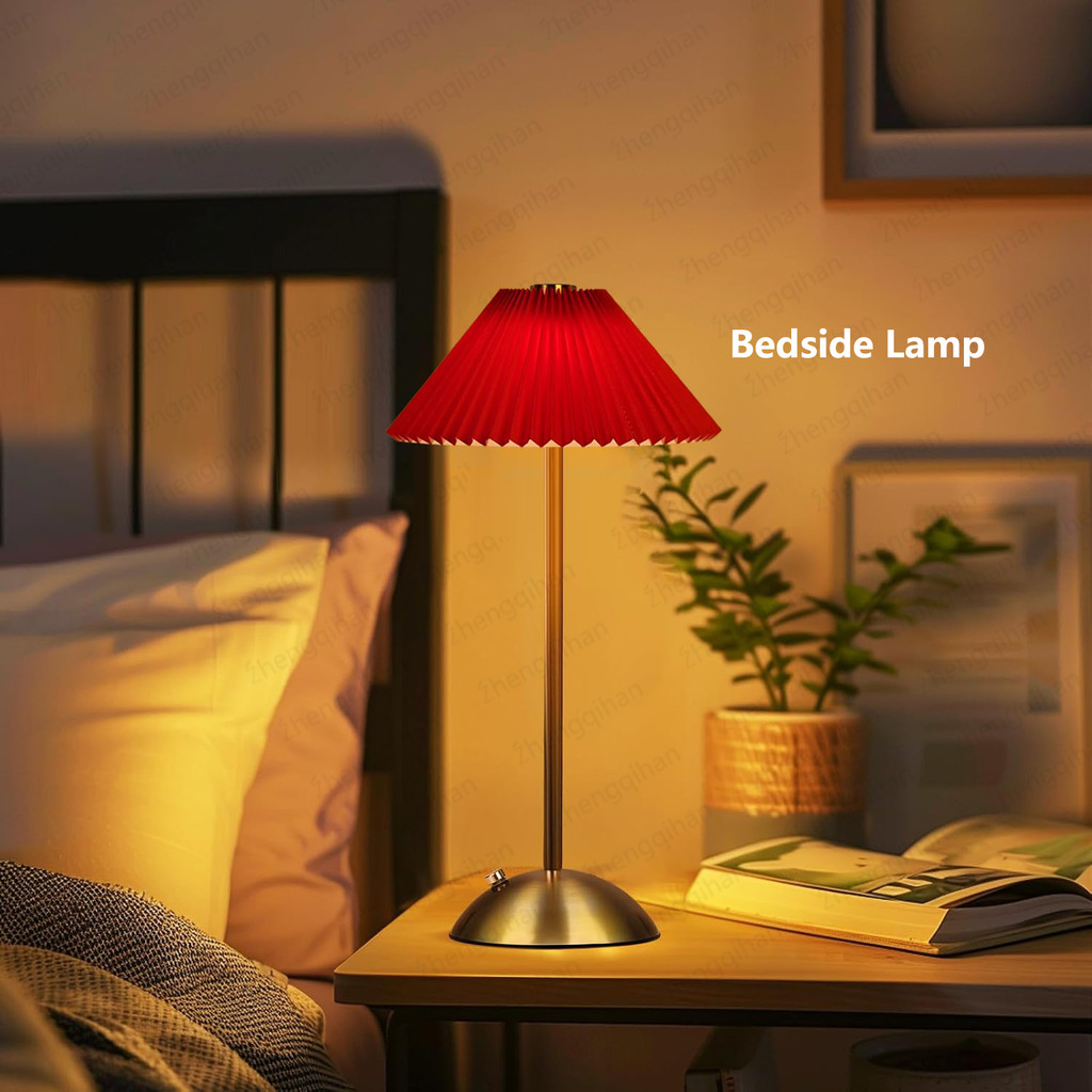 Wireless Table Lamp Rechargeable Portable Bedroom Bedside USB Touch ...