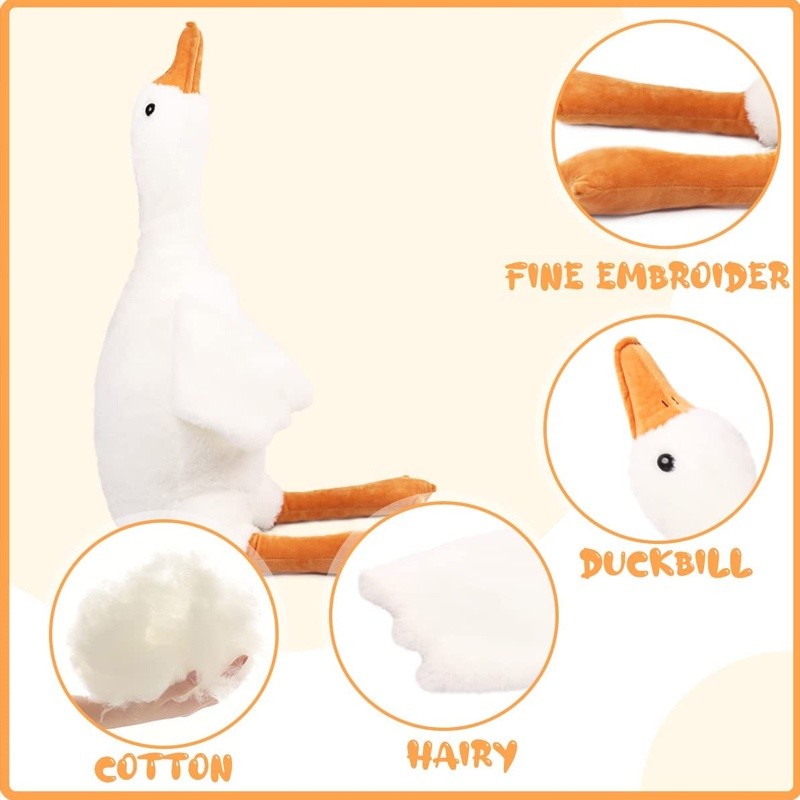 50-160CM Big White Duck Toys Goose Plushie Funny Soft Toy Goose Plush ...