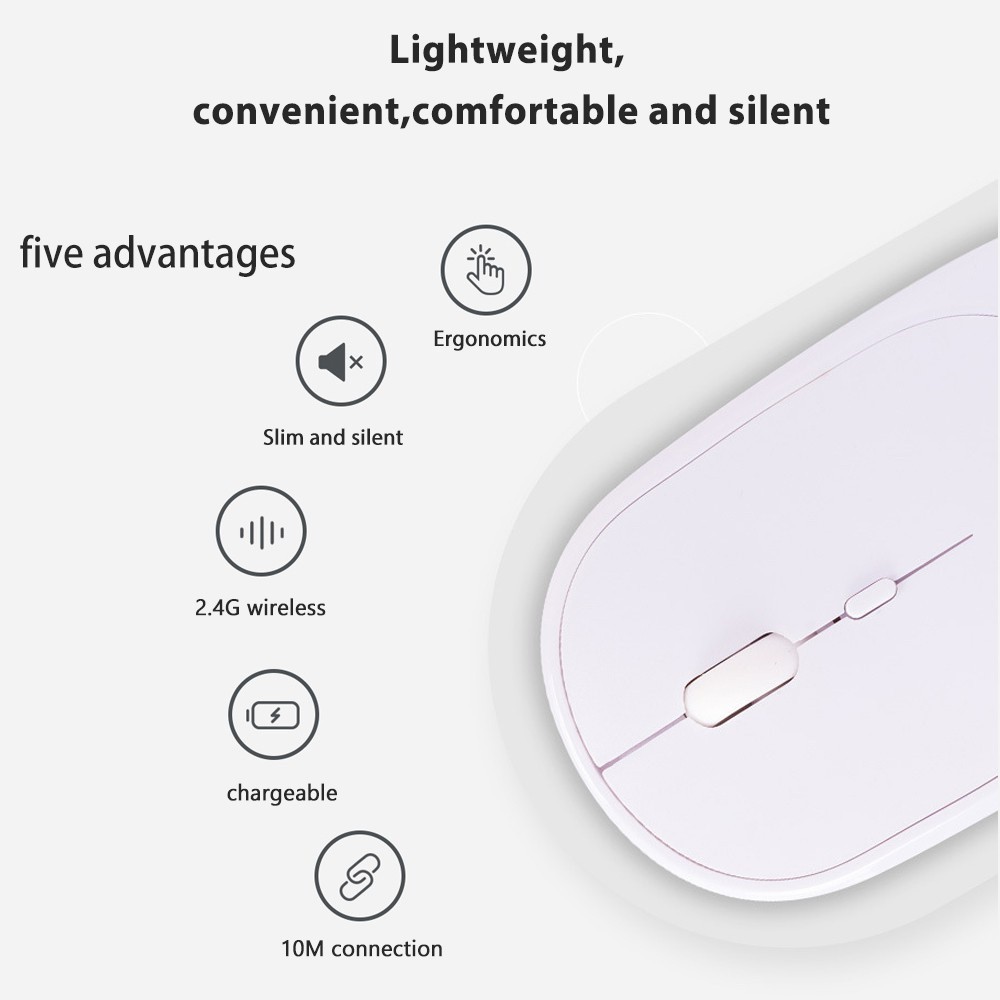 Tetikus Wireless Bluetooth 2.4G Dual Mode Silent Mouse for Macbook ...