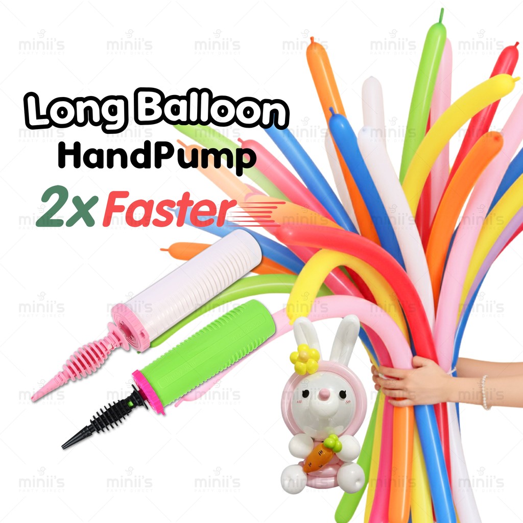 MINIIS Long Balloon Premium Hand Pump Manual Inflates 2x Faster Ballon ...