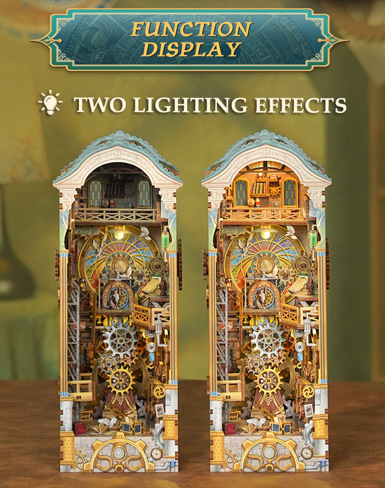 Tonecheer DIY Book Nook Clock Tower Puzzles (TQ136) DIY Miniature ...