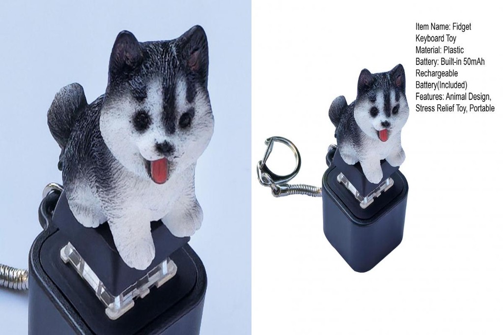 SUN_ Fidget Keyboard Toy Decompression Keyboard Toy Rechargeable Dog ...