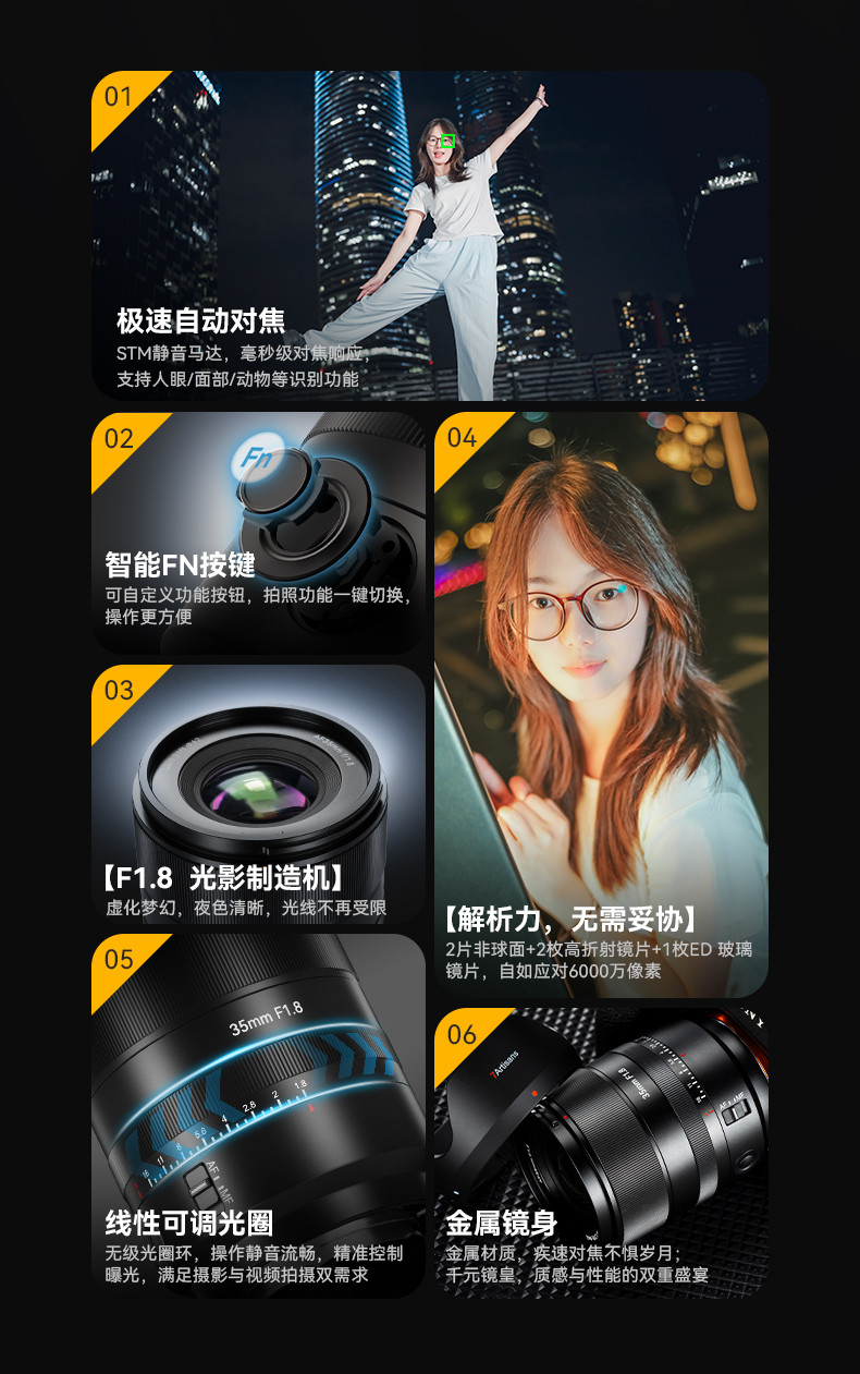 7artisans 35mm F1.8 Full-Frame AF Auto focus Portrait Lens for Sony E ...