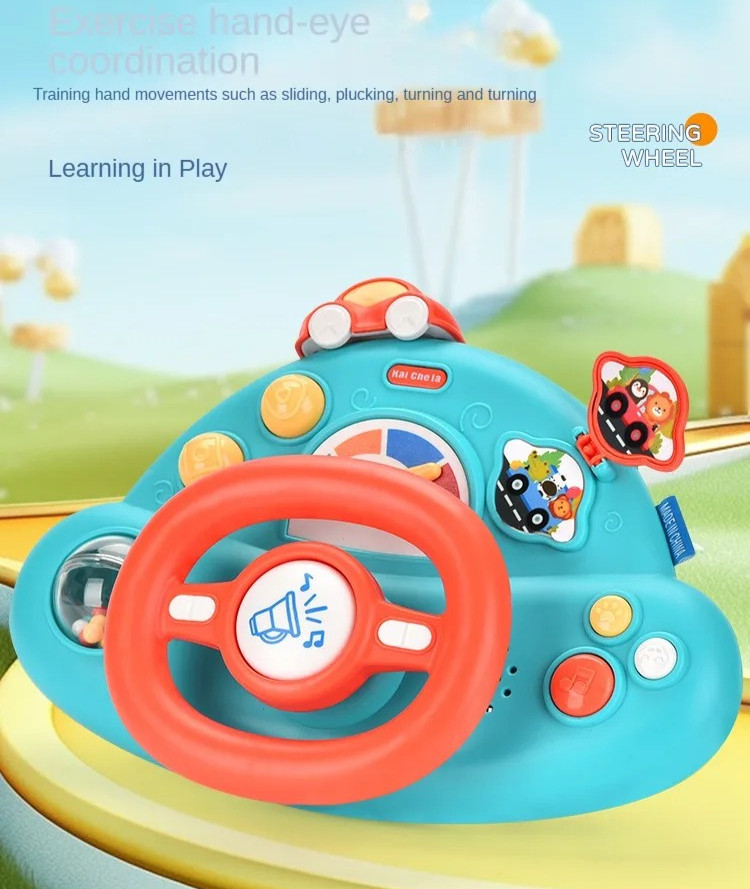 Baby Electric Steering Wheel for Car Seats and Stroller Toy with Sound ...