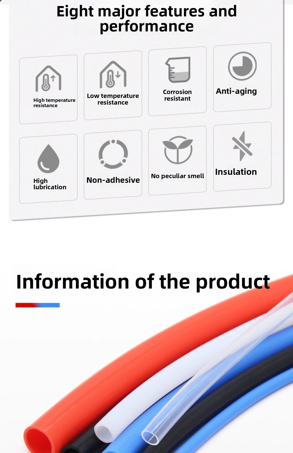 Teflon tube, PTFE tube, high temperature and acid alkali resistance ...