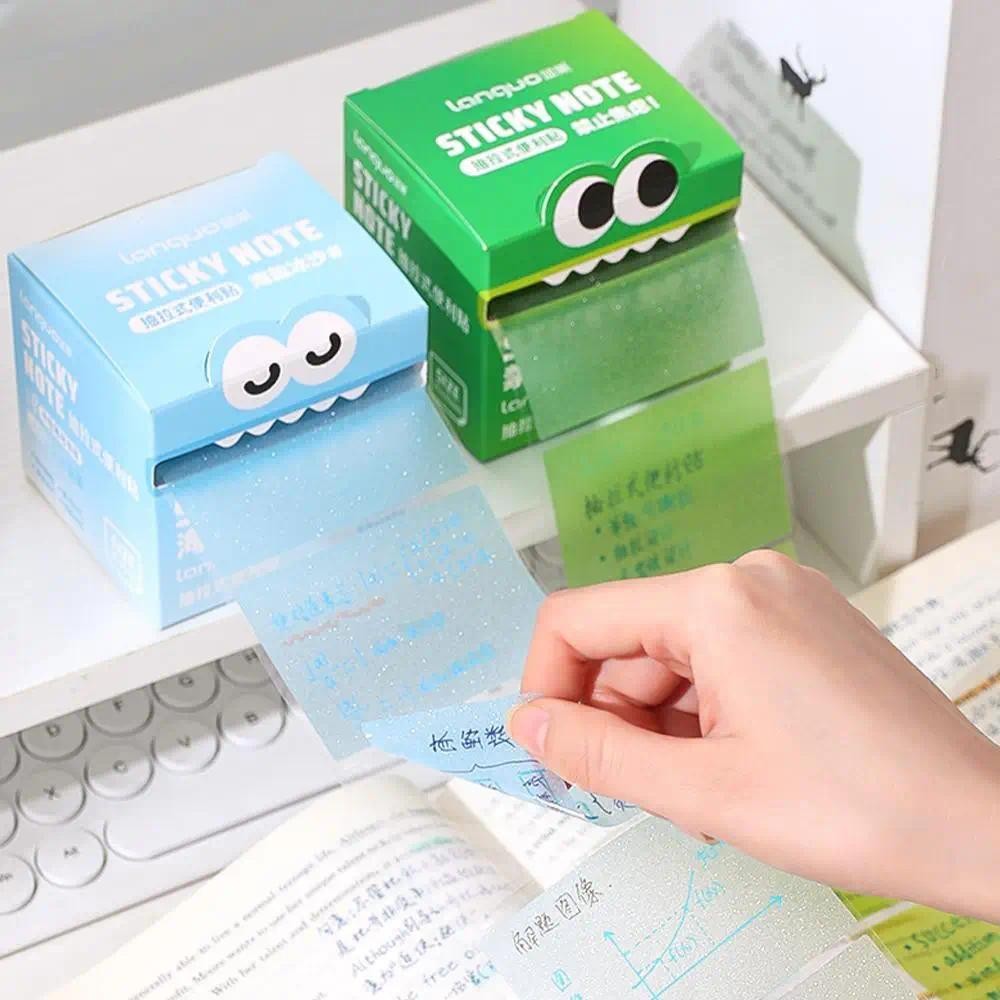 Pearl Gradient Transparent Box With 105 Easy Pull Out Sticky Notes Cute ...