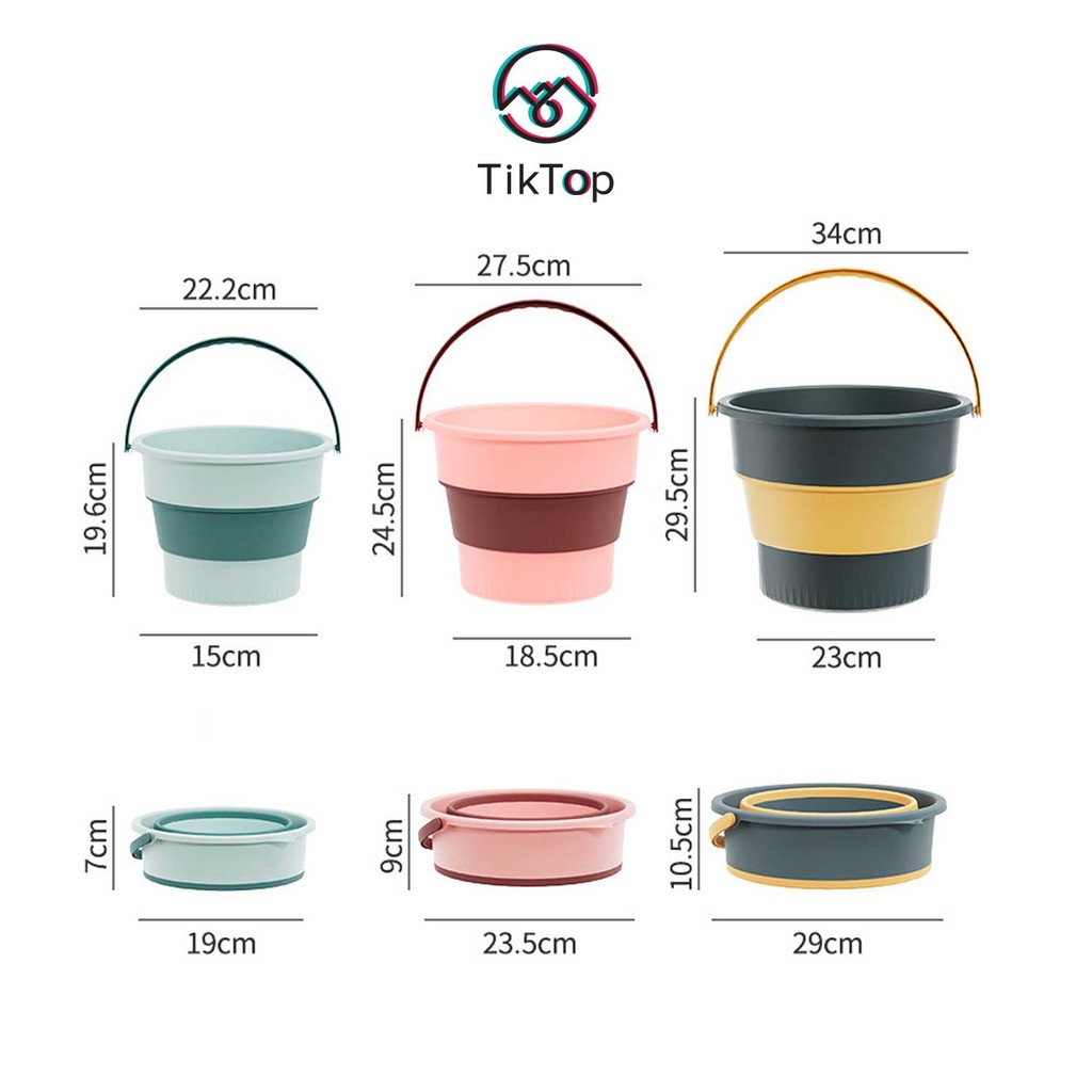 Tiktop Foldable Collapsible Portable Water Bucket with Handle Baldi ...