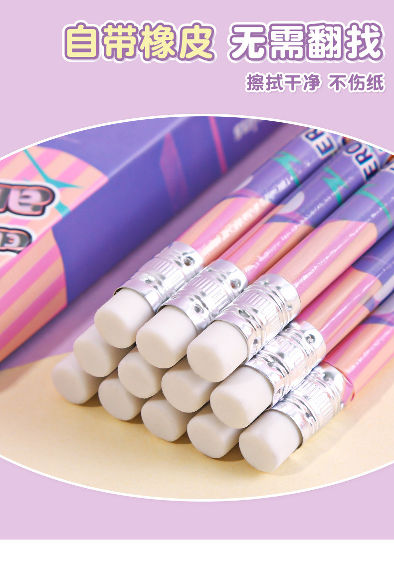 12PCS/box New Italian Brainrot Series HB Pencil with Eraser for ...