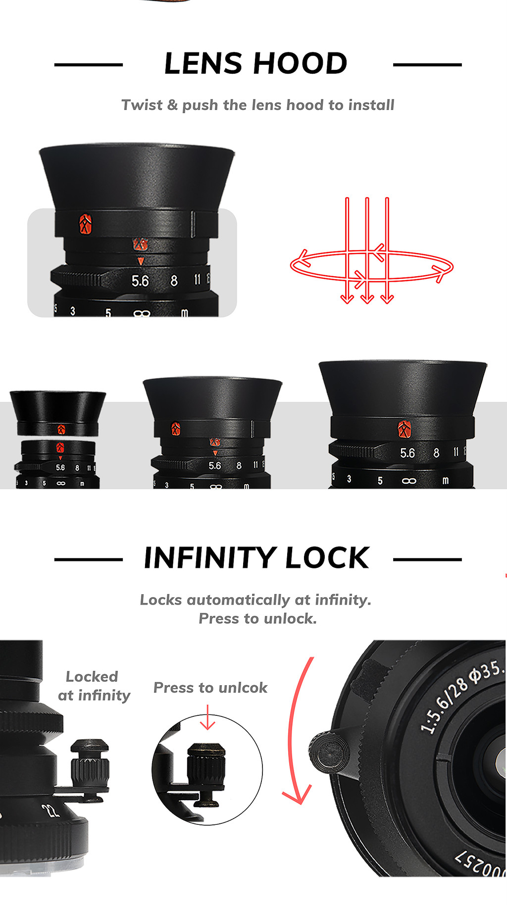 7artisans M28mm F5.6 Frull Frame Large Aperture MF Street Manual Lens ...