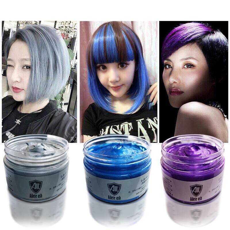 Grandma Gray Hair Mud Hair Wax Disposable Red Purple Blue Color Does ...
