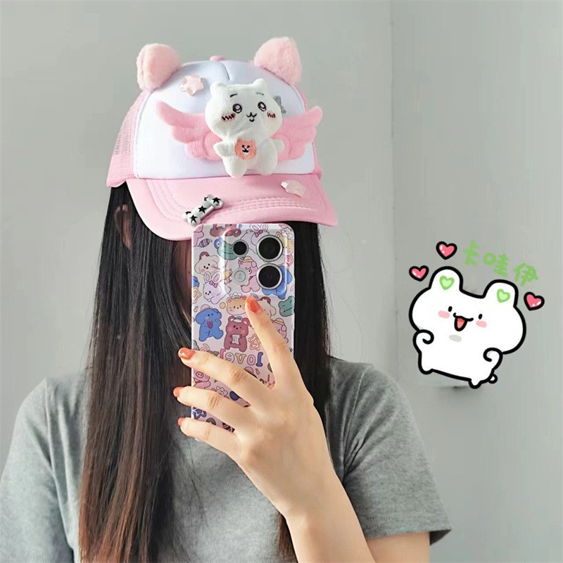 Kawaii Chiikawa Baseball Hat Cute Anime Hachiware Usagi Cartoon Duck ...
