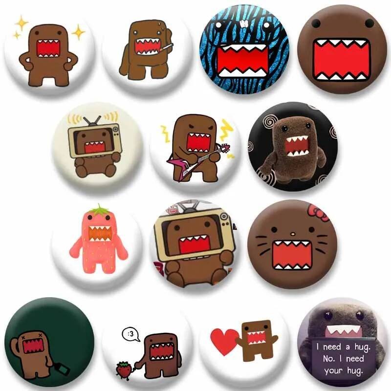 Cute Domo Kun Soft Button Pins Custom TV Kawaii Cartoon Mascot Brooch ...