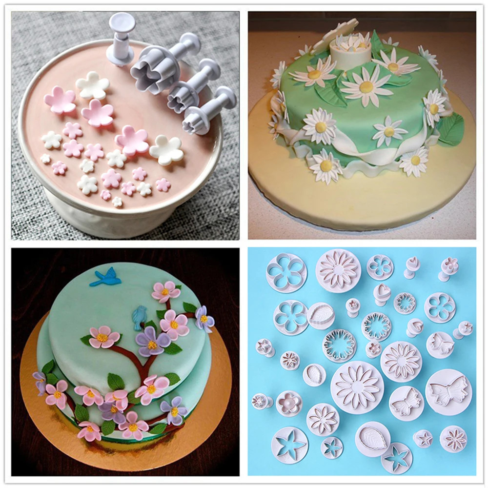 33 Pcs/set Cake Decorating Tools Fondant Plunger Cutters Tools Cookie ...