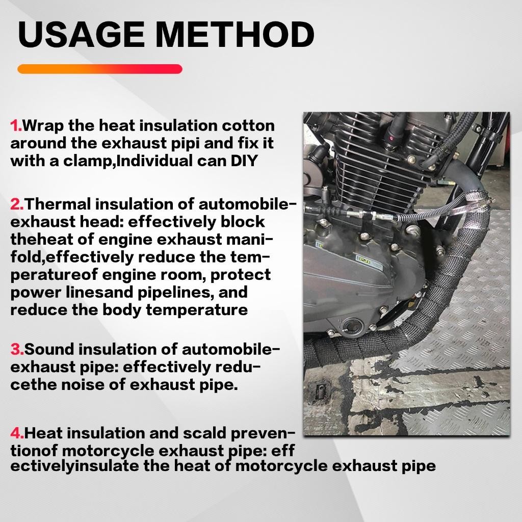 MOTOX 5M/10M Exhaust Pipe Heat Wrap Resistant Downpipe Thermal Wrap ...