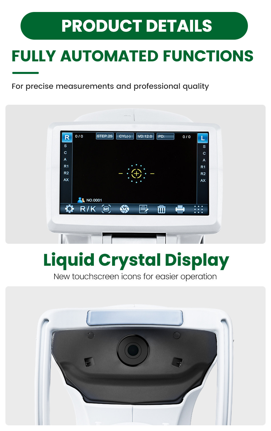 Auto Refractor Automatically Measure The Corneal Curvature Power Auto ...