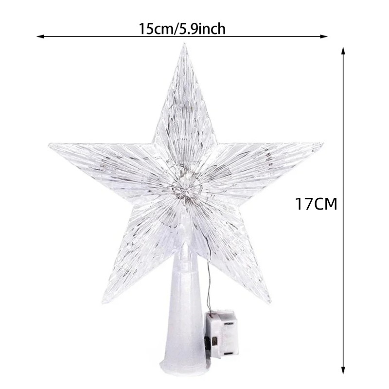 Christmas Tree Topper Star Light Led Xmas Star Topper Tree Decoration ...