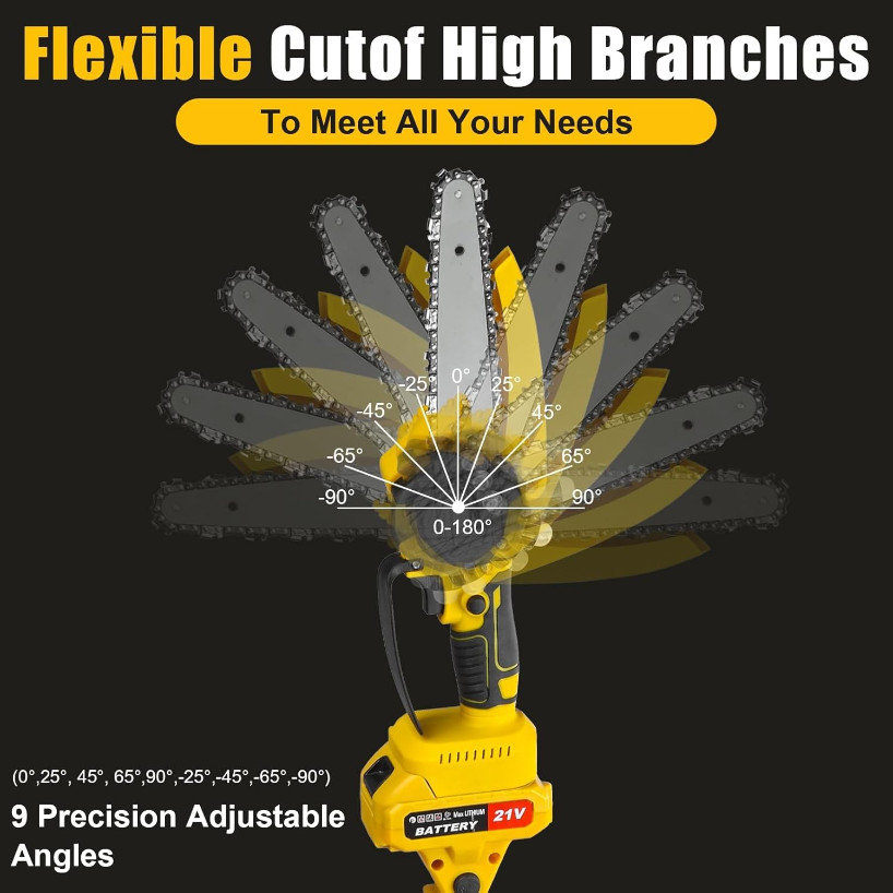 6'' Electric Cordless Chainsaw Brushless Wood Cutter 2 Batteries Fast ...