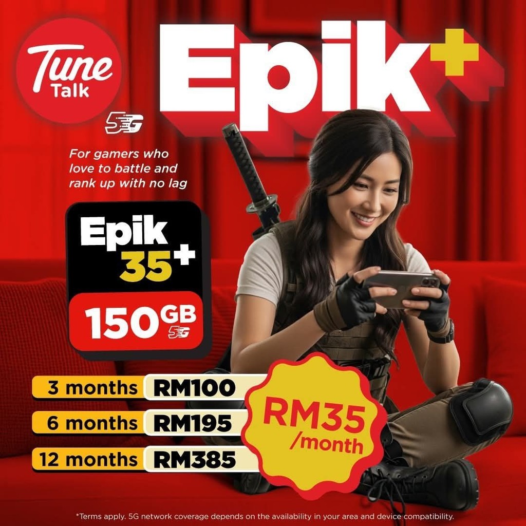 Simkad Tunetalk Epik | Tune Talk Sim Card High Speed Plan 4G 5G Epik+ ...