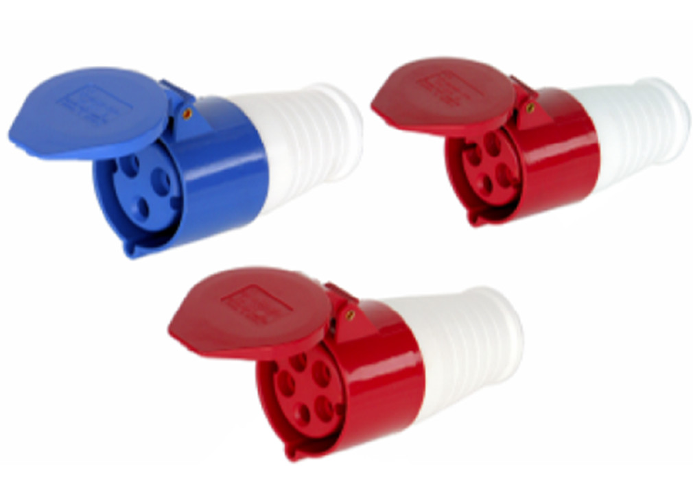 Industrial Socket Connector Type 16A 32A 3Pin 4Pin / 16A 3Pin 3Way ...