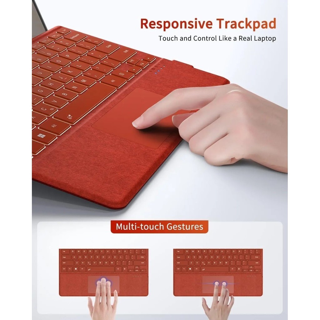 Papan Kekunci Trackpad Keyboard for Microsoft Surface Pro 11 10 3 4 5 6 ...
