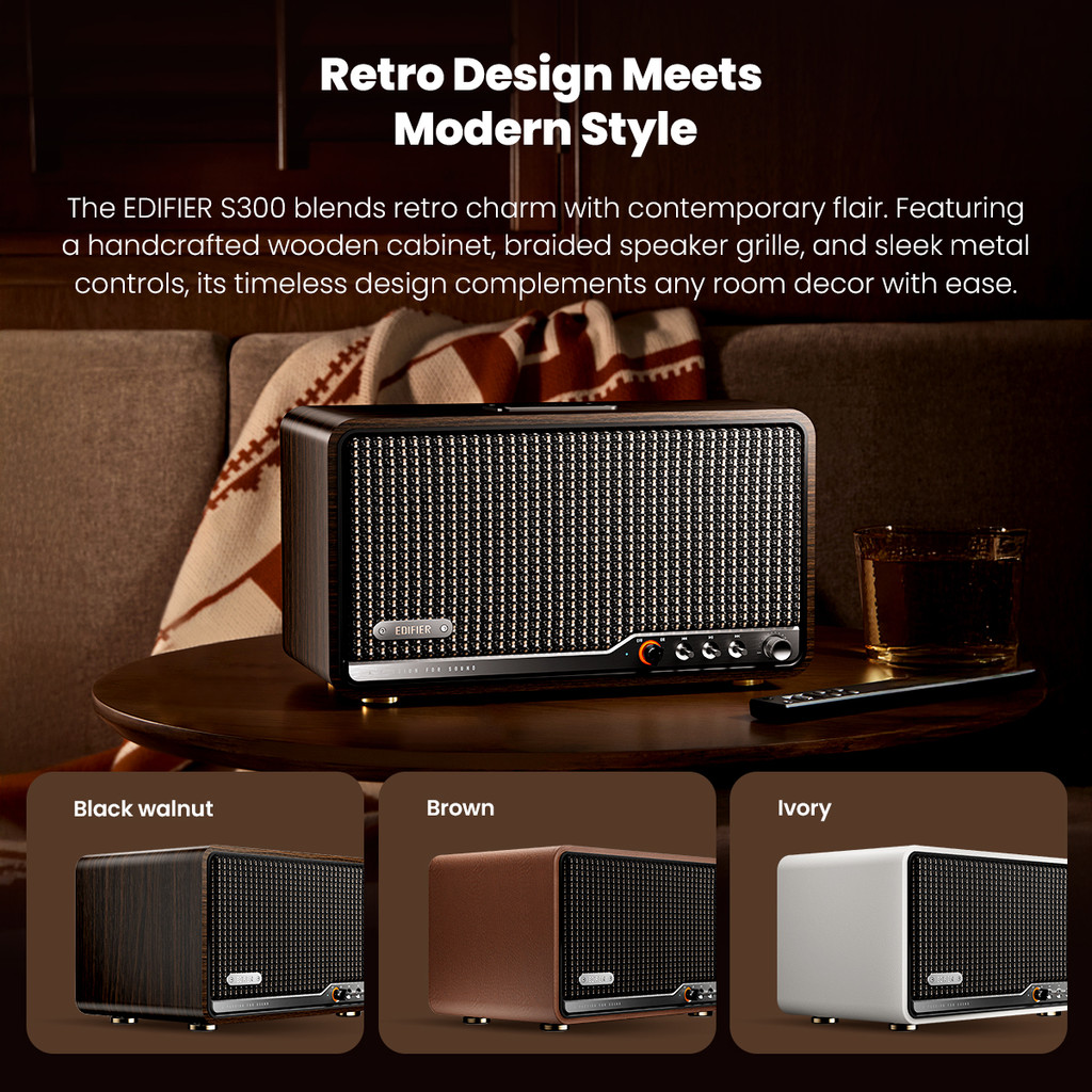 Edifier S300 Tabletop Hi-Res Audio Wireless Bluetooth Speaker work with AirPlay2 | Shopee Malaysia