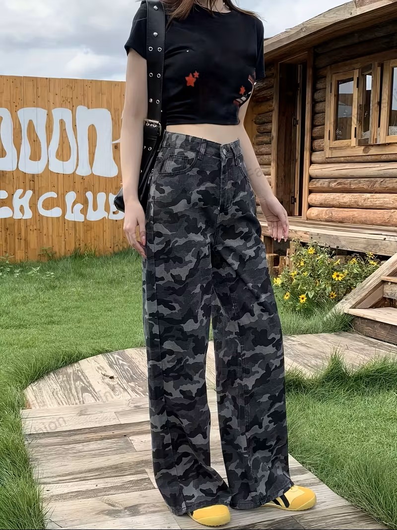 Military Pattern Jeans Street Style Super Cool Unique Fabric + Size As ...