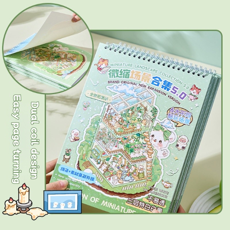 Miniature Scene Landscaping Sticker Book Kids Educational Toys Handmade ...
