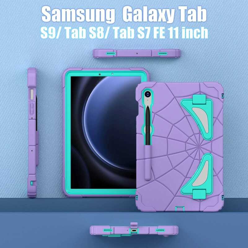 For Galaxy Tab S10 S9 FE S8 S7 11inch SM-X710 3D Cartoon Spider Man ...