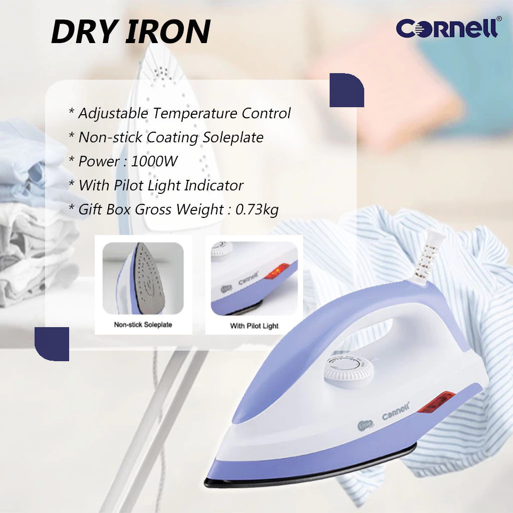 Khind Electric Dry Iron EI405 / Cornell Dry Iron Ci-SP2H 1000 Watt Non ...