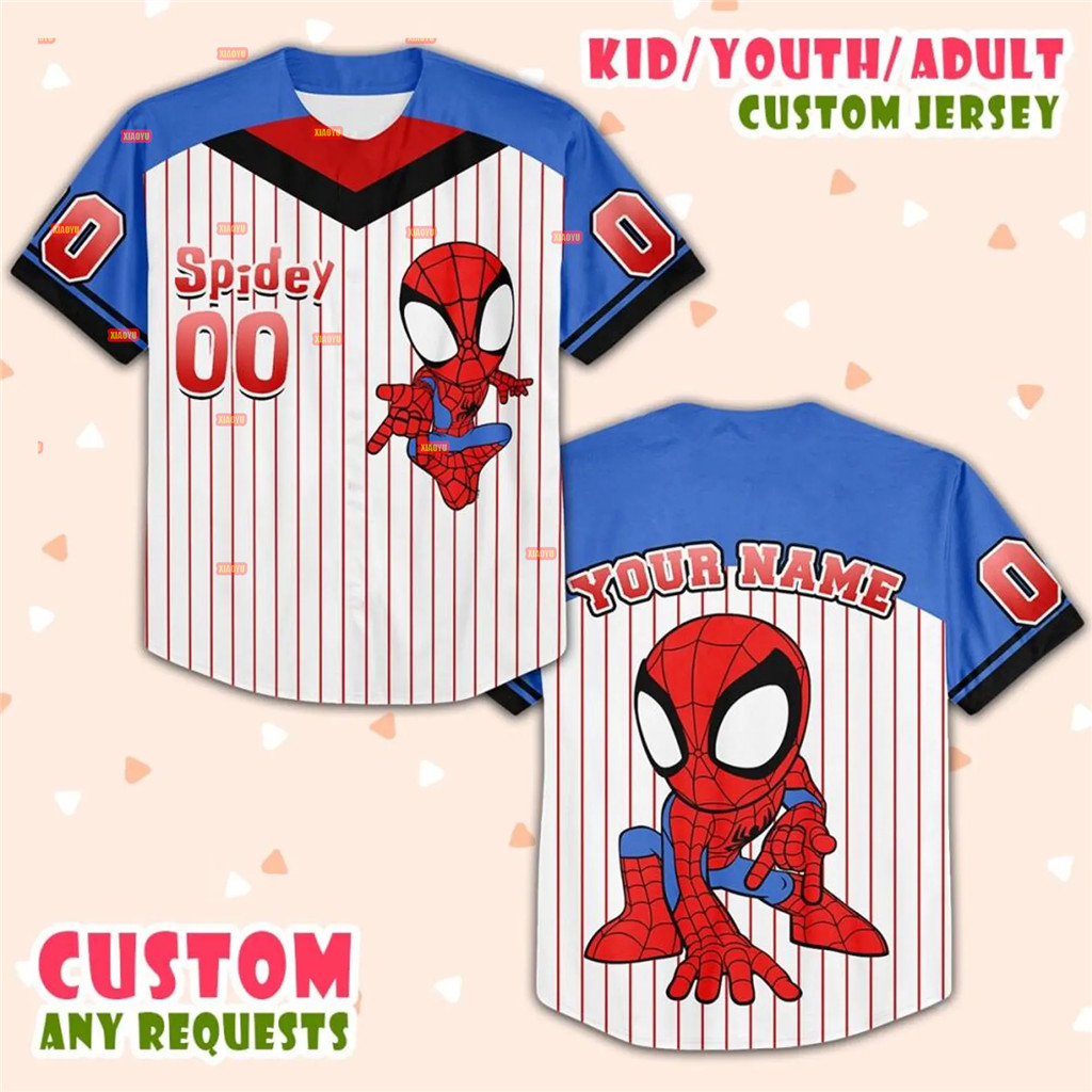 Personalize Spidey And His Amazing Friends Baseball Jersey, Custom ...
