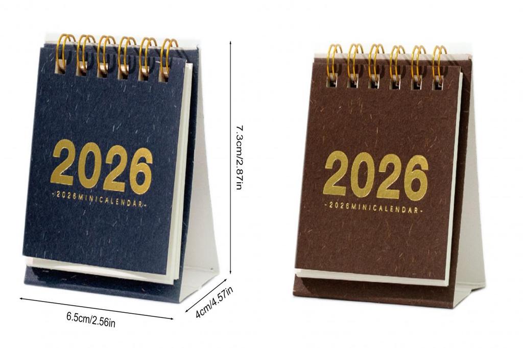 Digital| Small Table Calendar 2026 Mini Desk Calendar Standing Flip ...